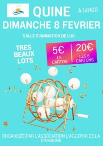 Luc La Primaube "Quine" le 08 février à 14h